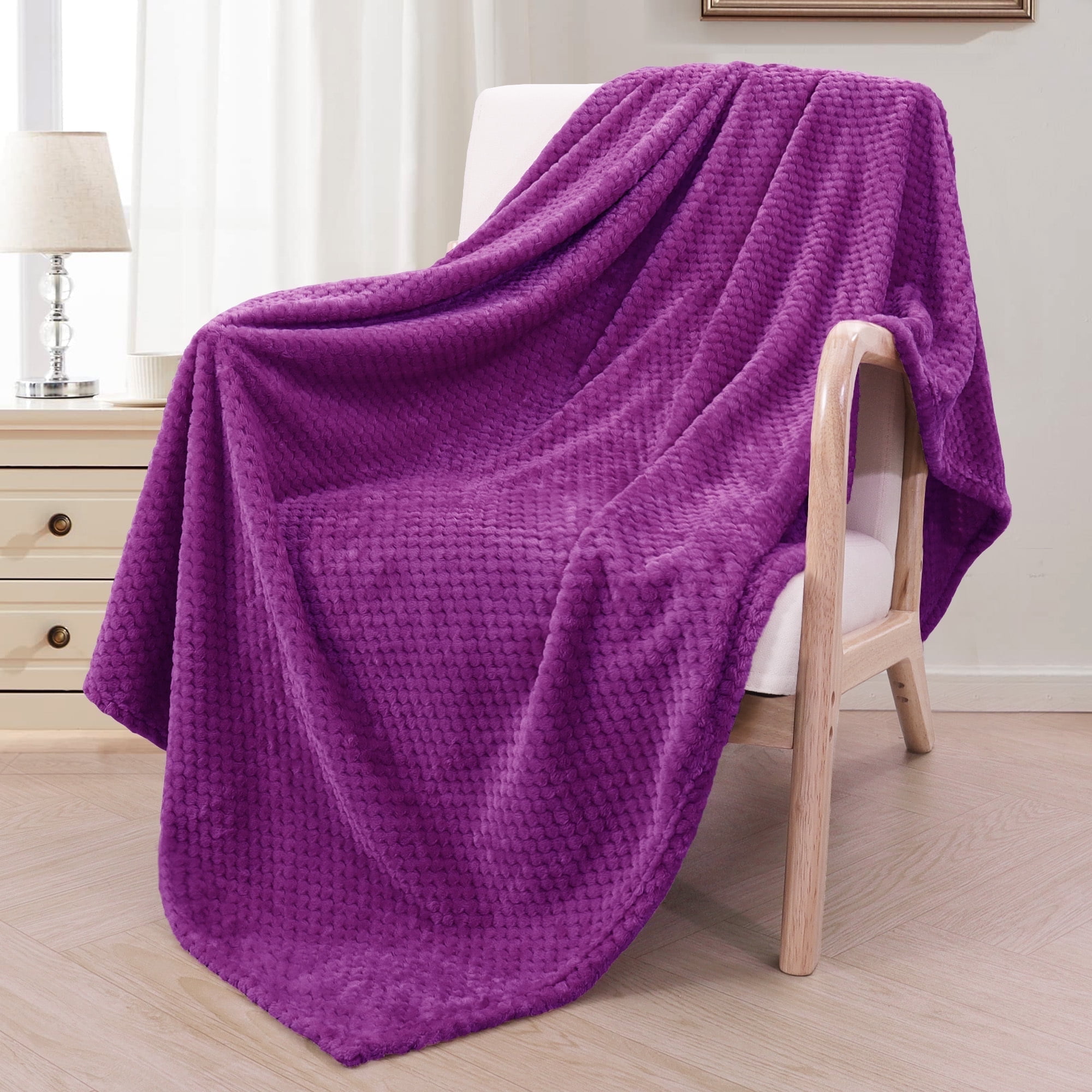 Exclusivo Mezcla Extra Large Waffle Textured Fleece Blanket 50x70 ...