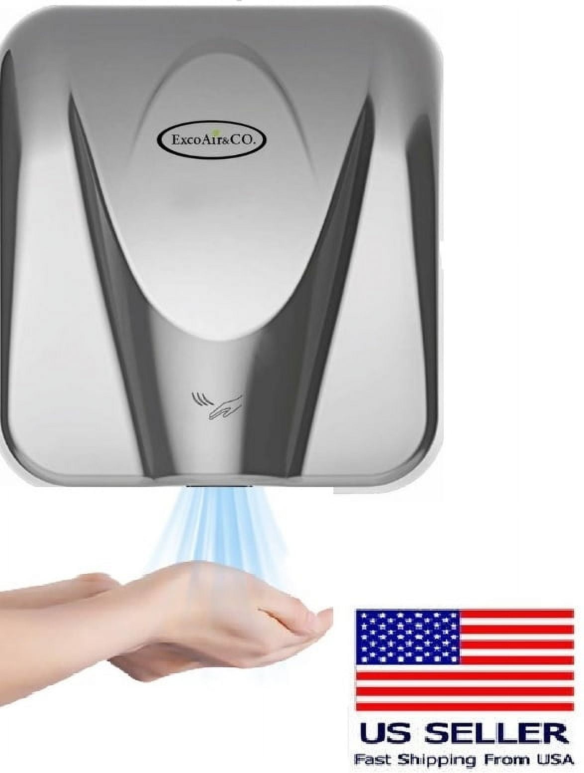 ExcoAir High Speed Commercial Hand Dryer, Stainless Cover, Auto Sensor ...