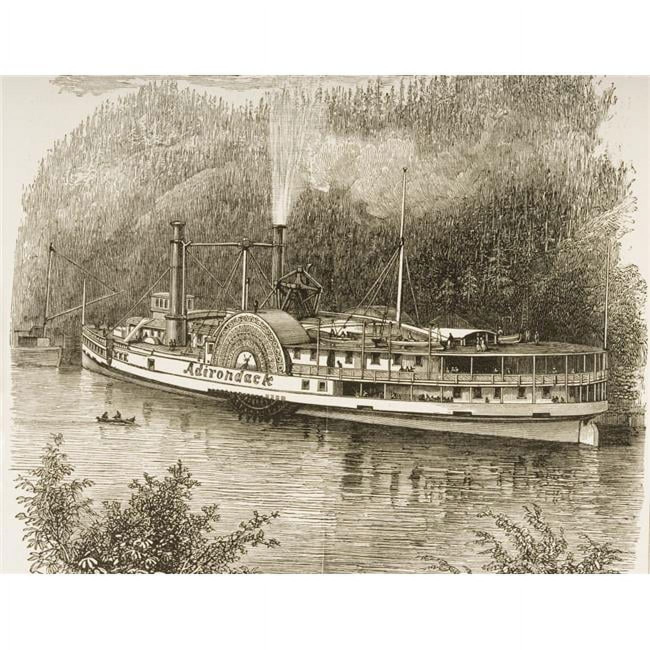Excursion Steamer On The Hudson River New York State In The 1870S From ...