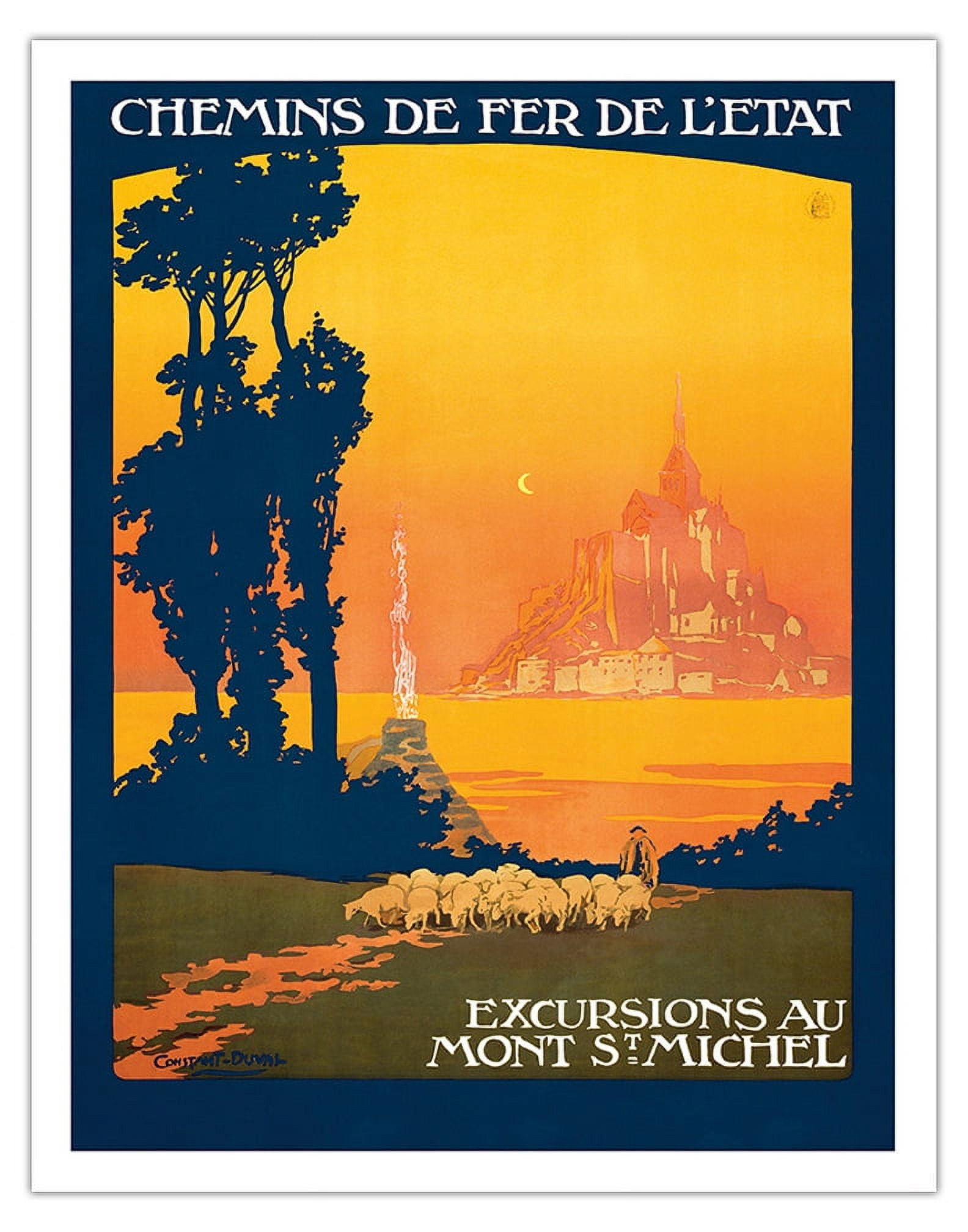 Excursions to Mont St. Michel France - French State Railways - Vintage ...