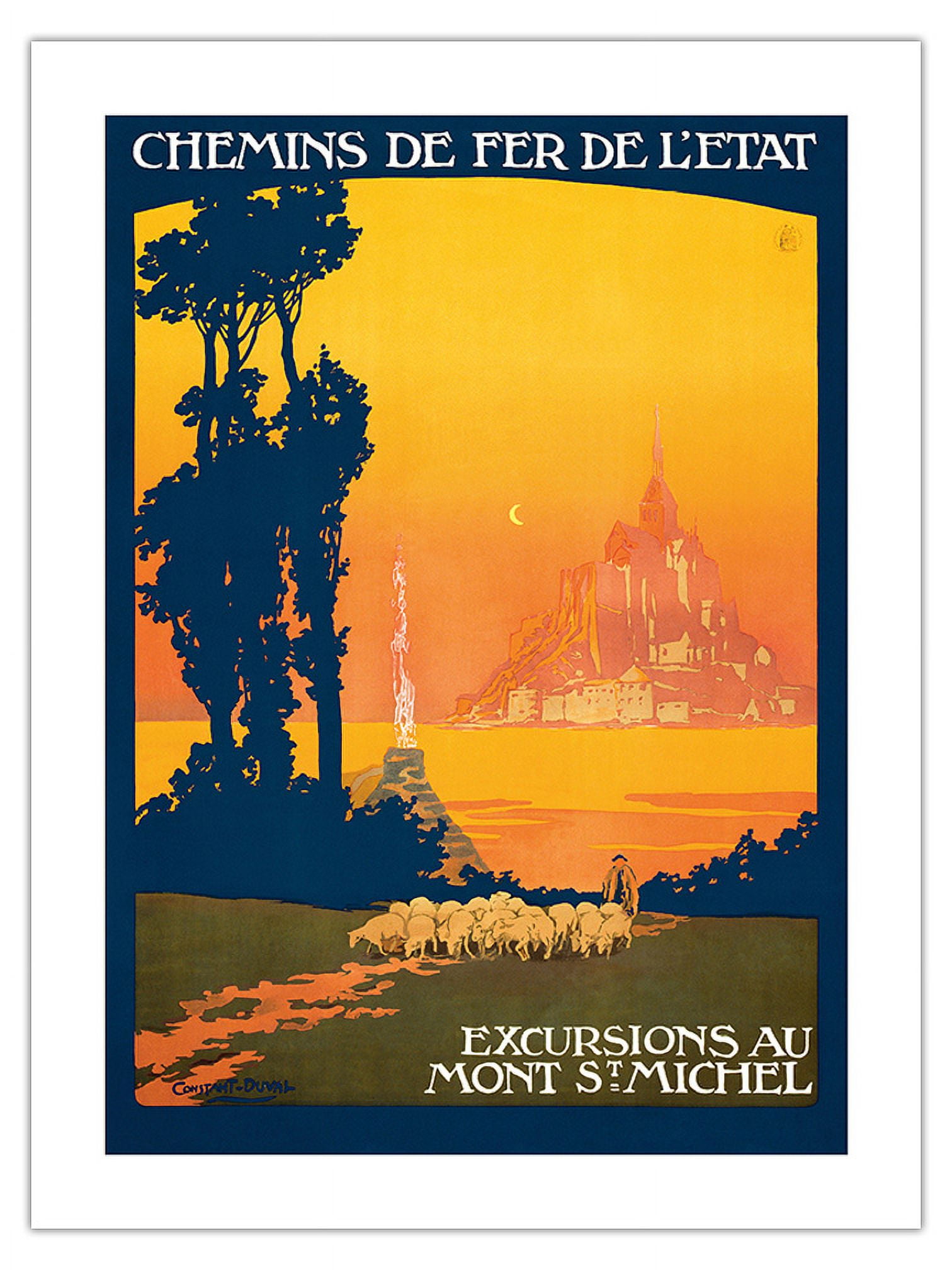 Excursions to Mont St. Michel France - French State Railways - Vintage ...