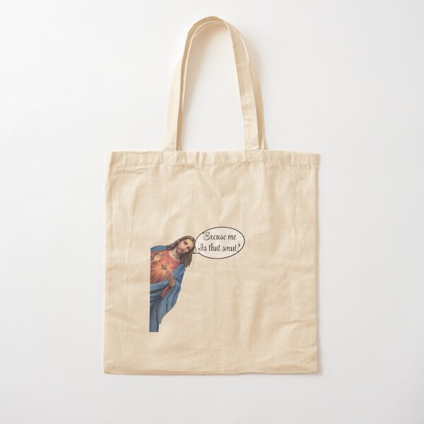 Excuse Me, Is That Smut? Judgy Jesus Funny Sticker Cotton Tote Bag ...