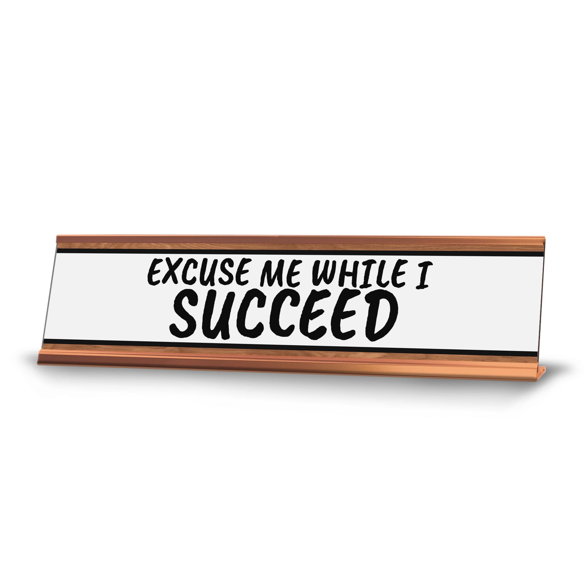 Excuse Me While I Succeed Desk Sign (2x10") | Funny Office Decor ...