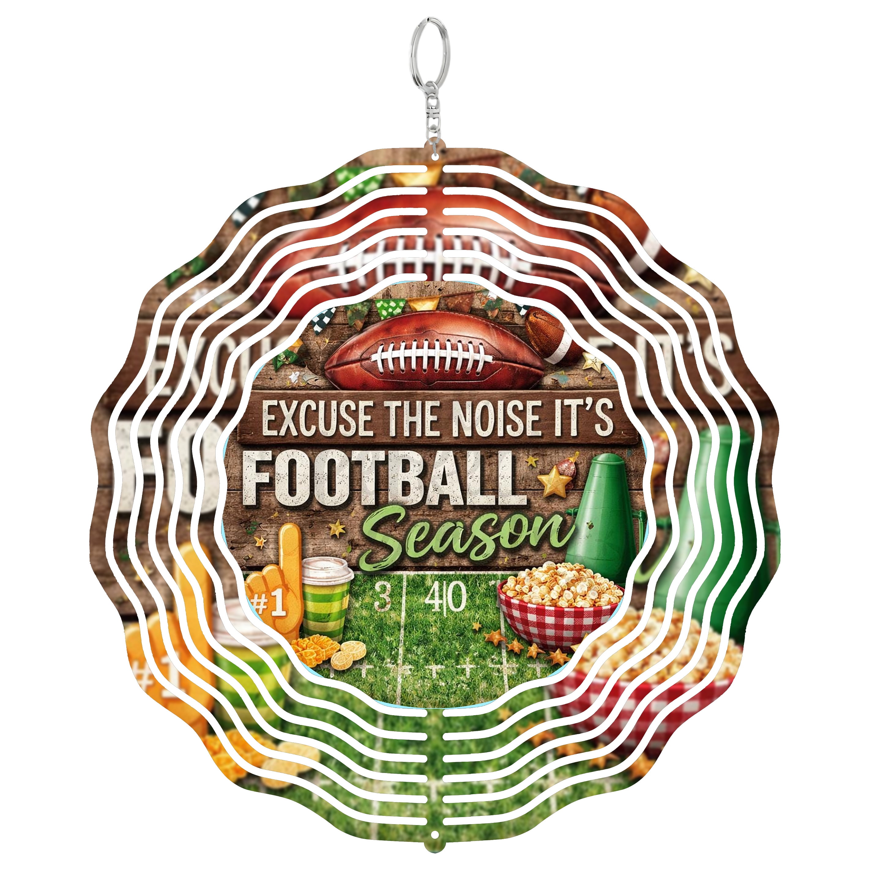 Excuse The Noise Football 3D Wind Spinner Stainless Steel Game Room ...