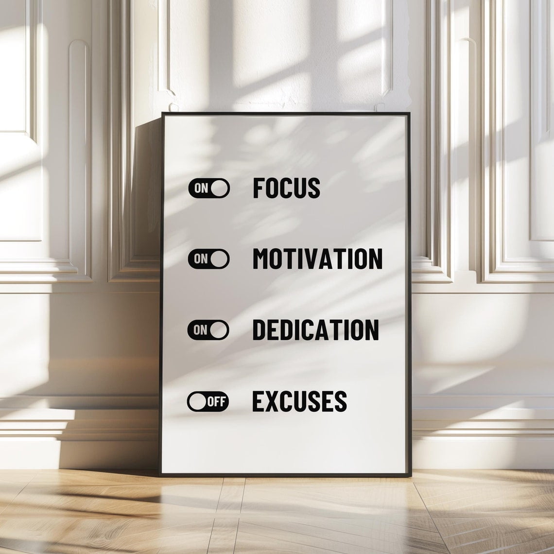 No Excuses Poster, Motivational Quote, Inspirational Quote, Success Poster, Mental Health, Gym ...