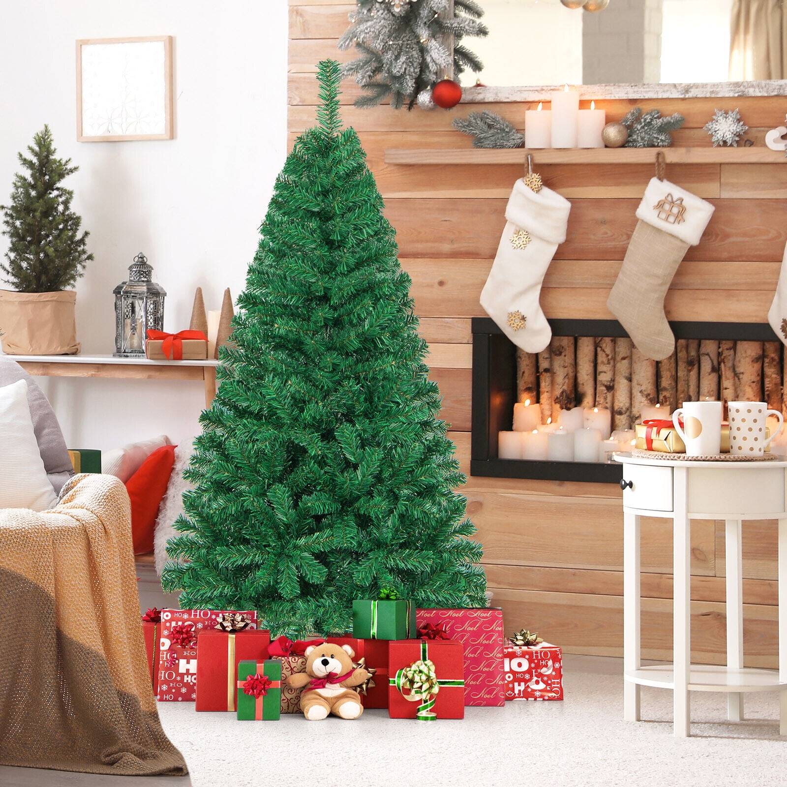 Exdeerjoy 5Ft Outdoor Xmas Artificial PVC Christmas Tree with Sturdy ...