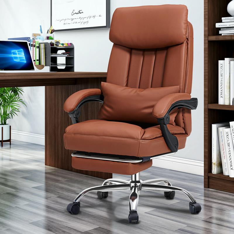 Exectuive Armrest Office Chair, Adjustable Leather Gaming Chair with ...