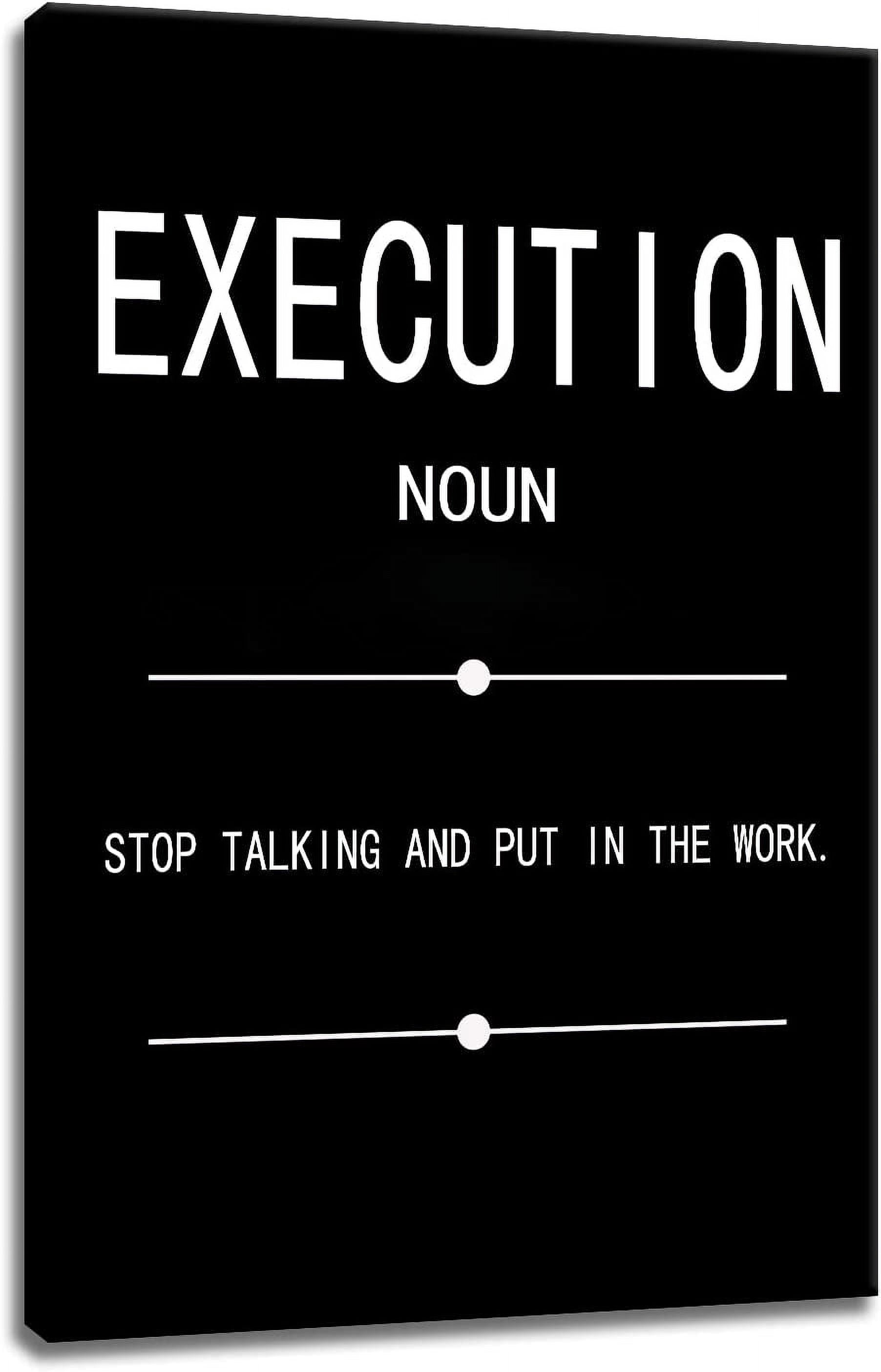 Execution Noun Motivational Posters Inspirational Wall Art Painting for ...