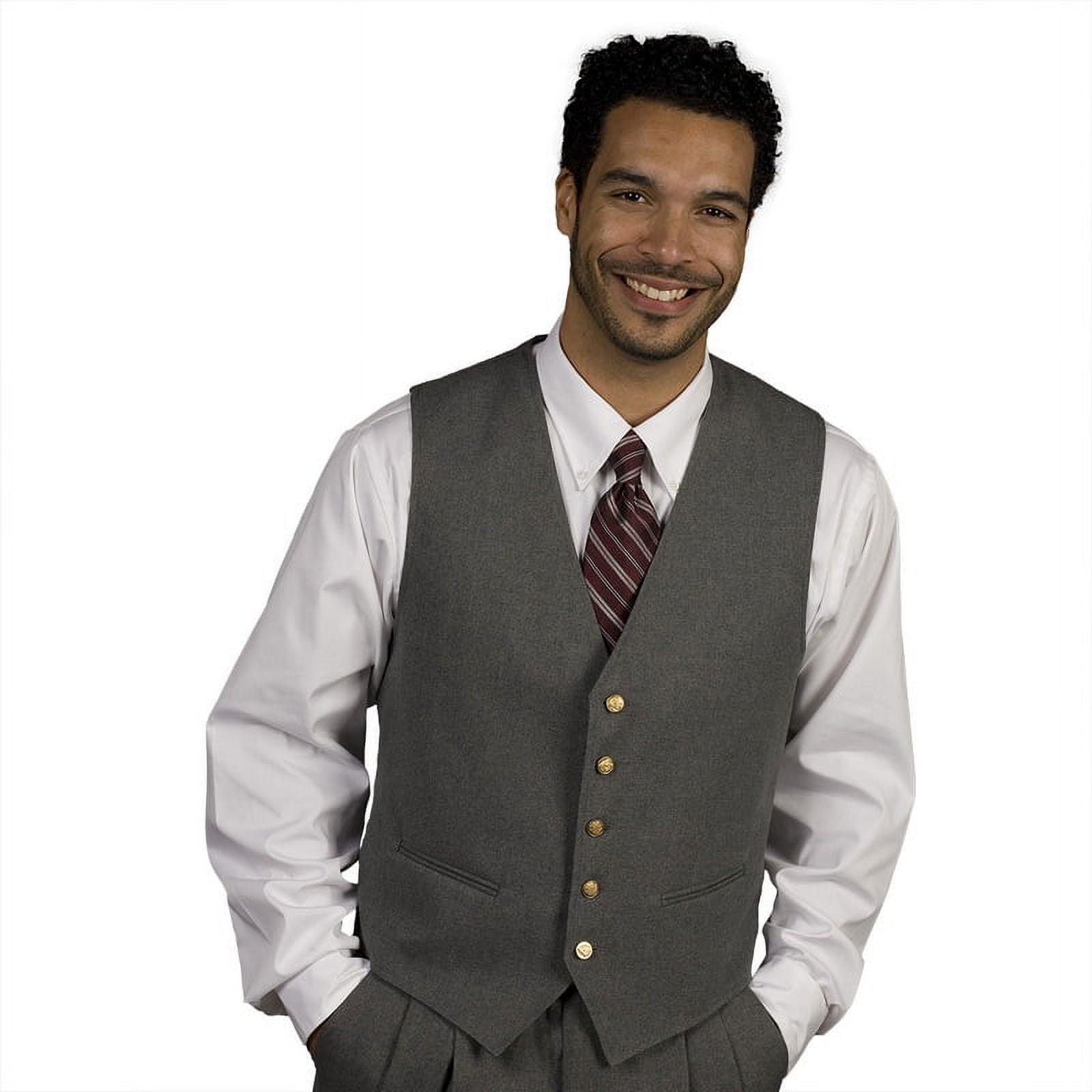 Executive Apparel 1100 Men's V-Neck Vest UltraLux Lined-Grey-Heather ...