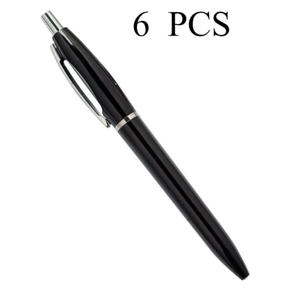 Executive Ballpoint Pen Set 6-Pack, Metal Retractable Office Pens with ...