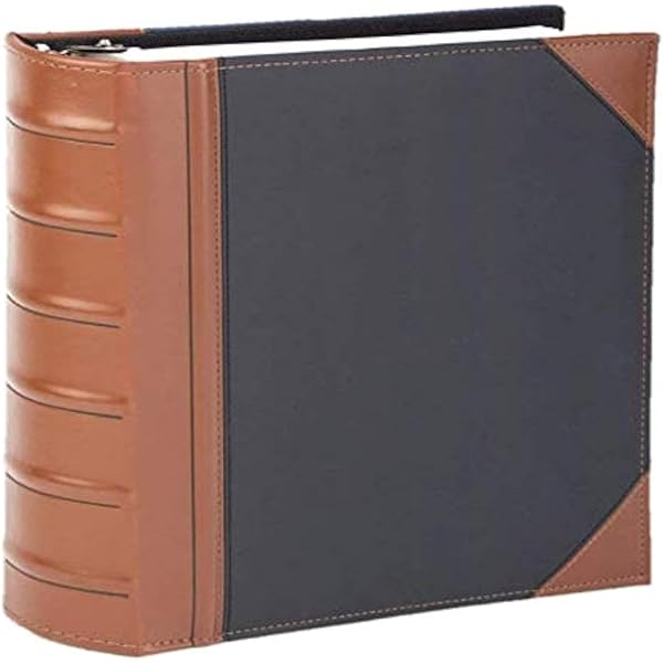 Executive Binder, English Leather 2 Tone with Stitching and Ribbed ...