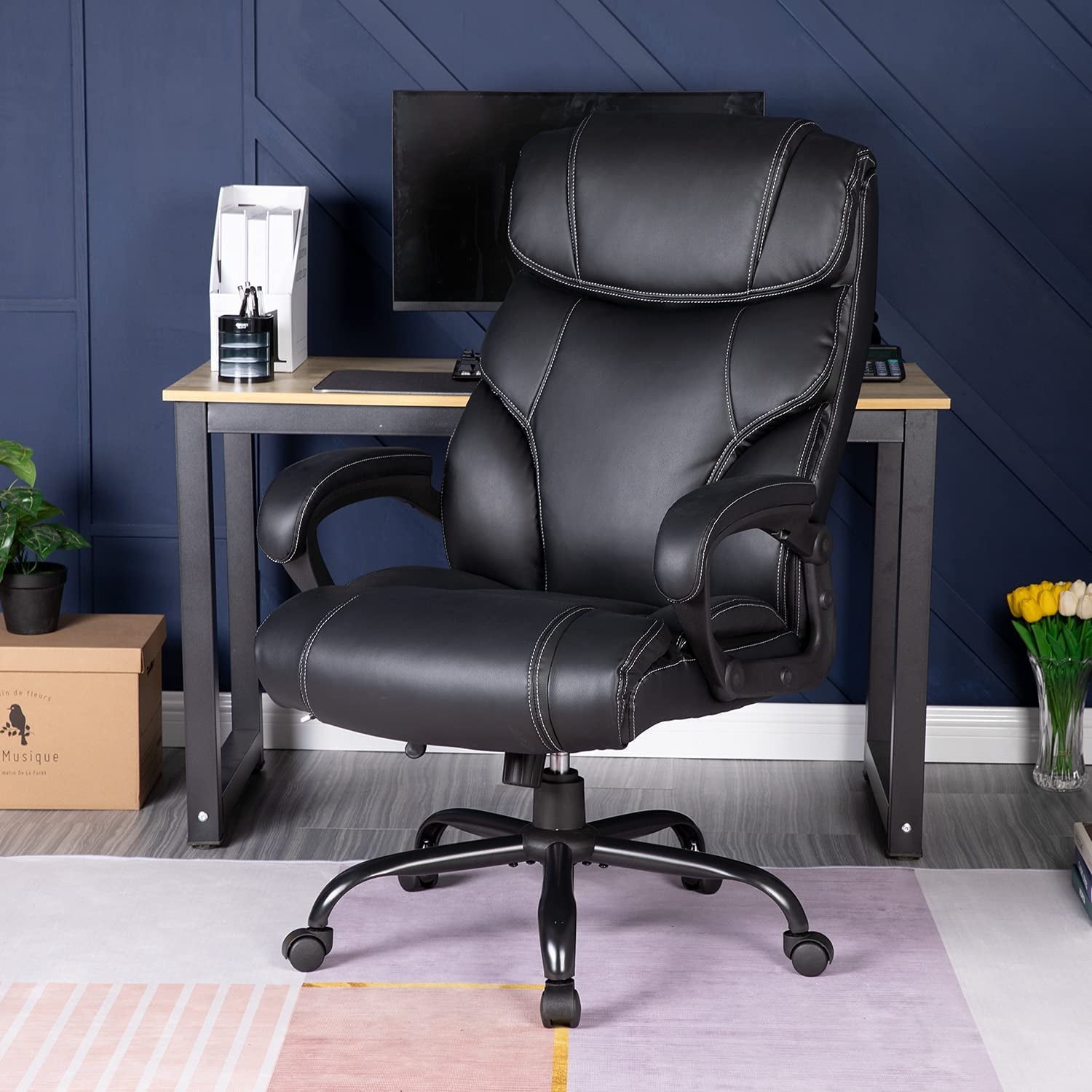 Executive Chair with Ergonomic Design, Lumbar Support, Swivel, 400 lb ...