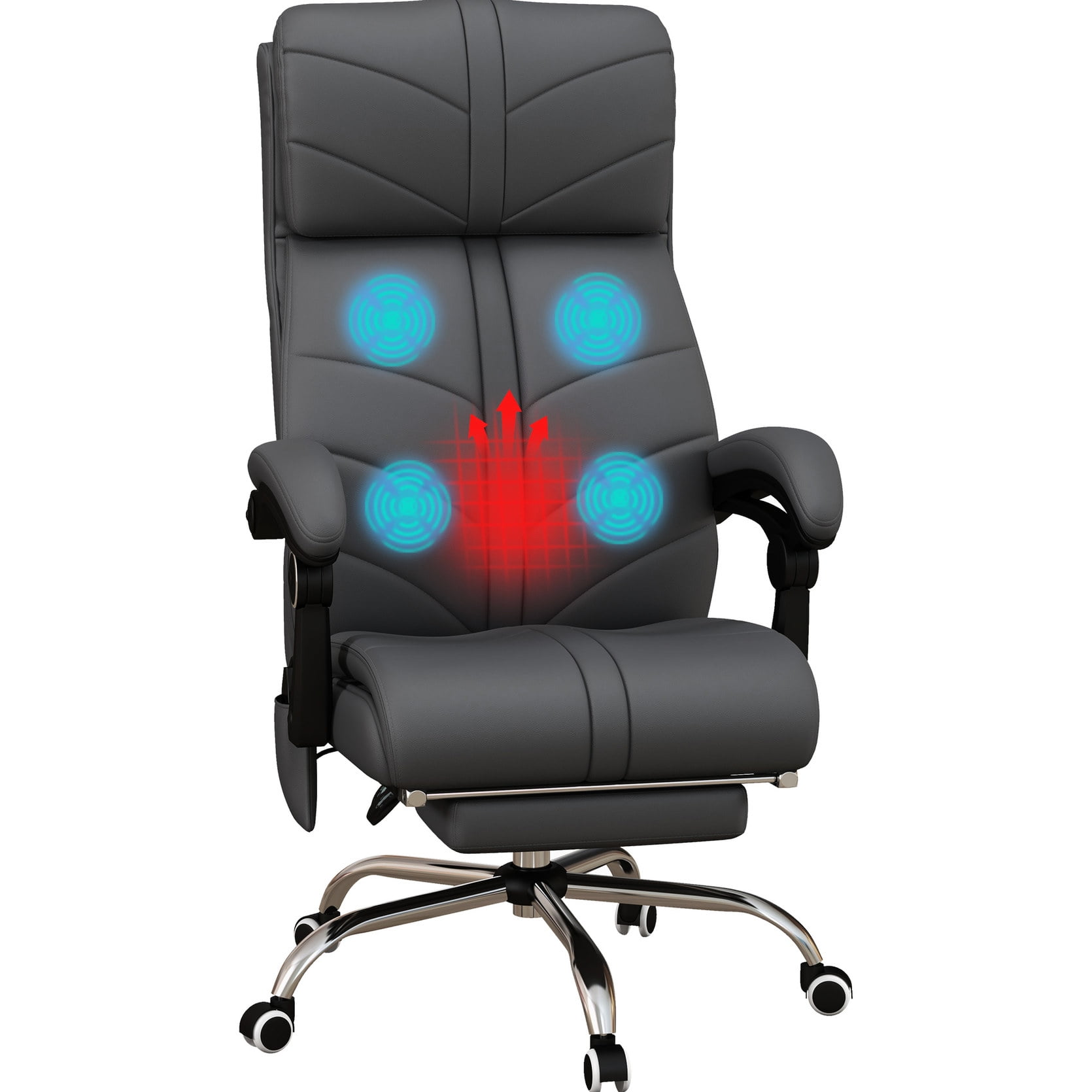 Executive Computer Chair with 4 - Point Vibration, Lumbar Heating, and ...