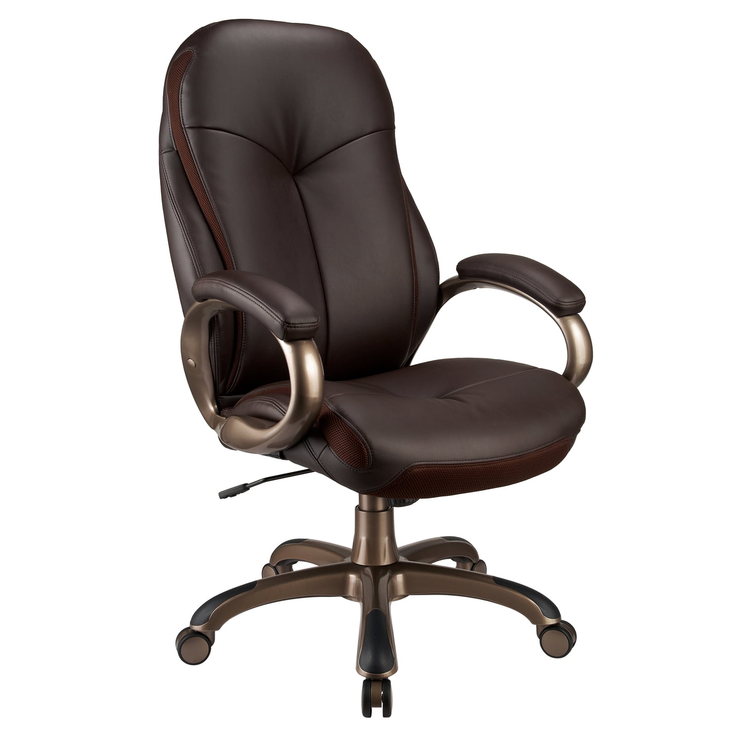 Executive High Back Chair with Eco Leather-Color:Brown - Walmart.com