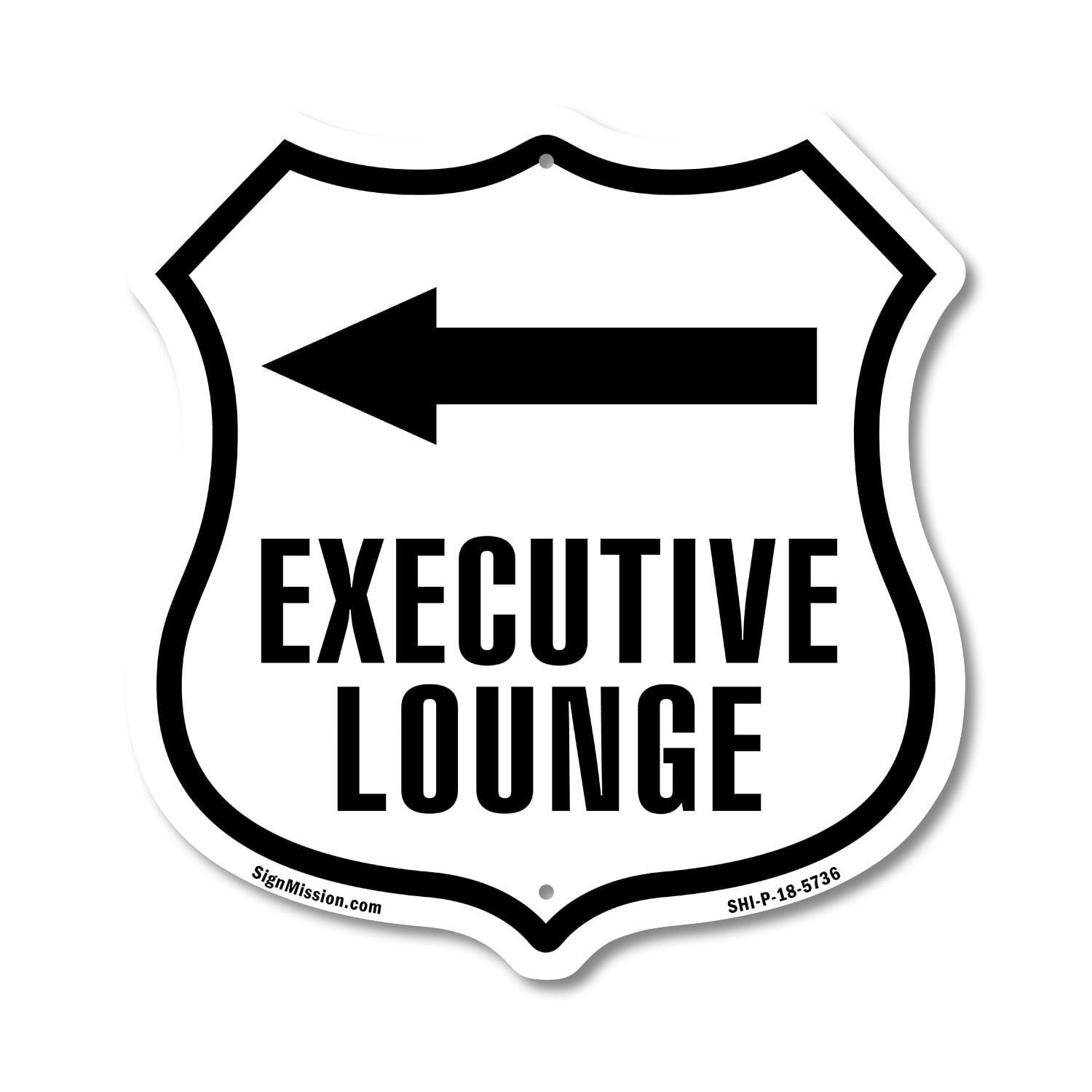 Executive Lounge Right 12 inch X 12 inch Shield Shaped Commercial Grade ...