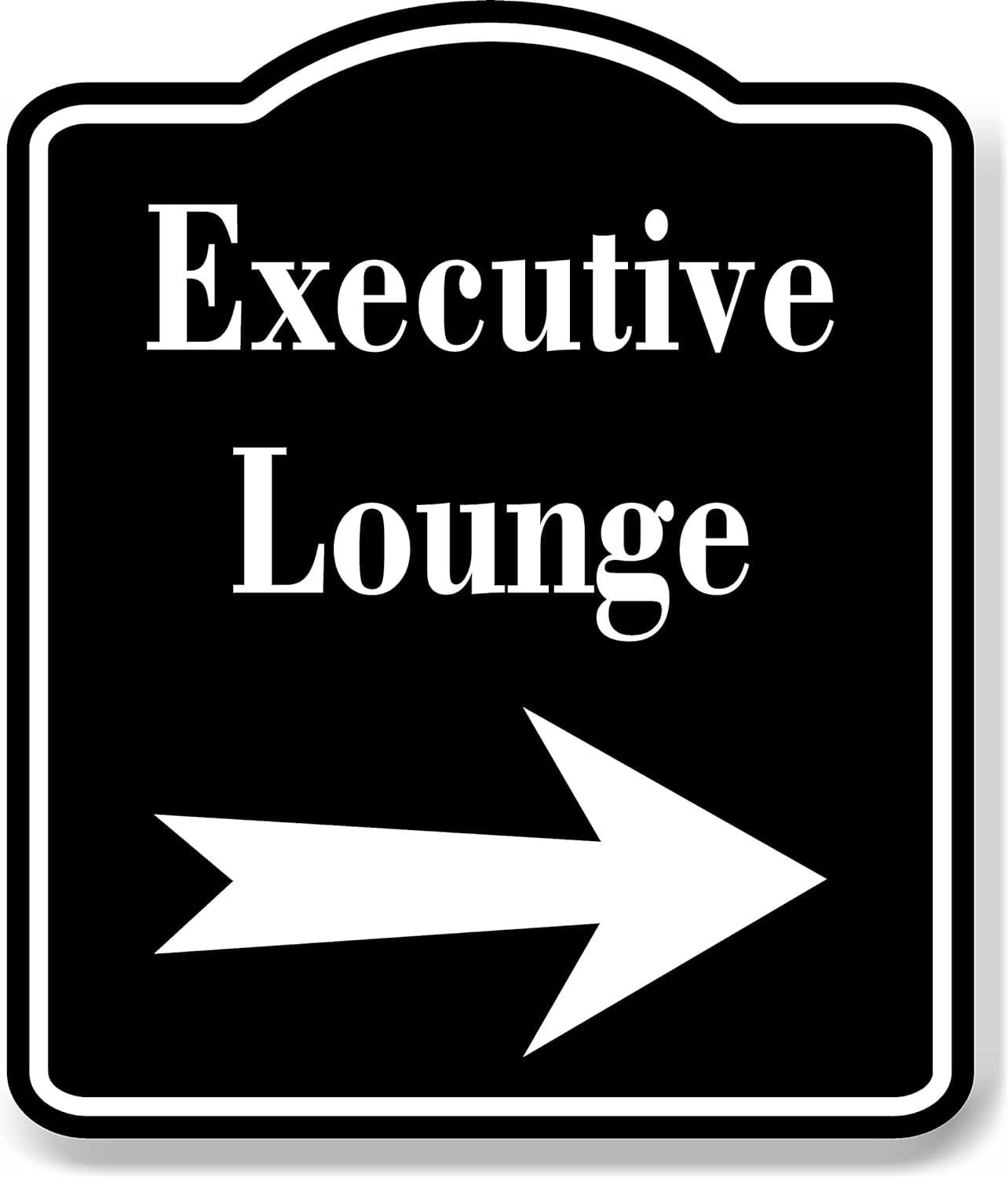 Executive Lounge Right Arrow BLACK Aluminum Composite Sign, 20"24 ...