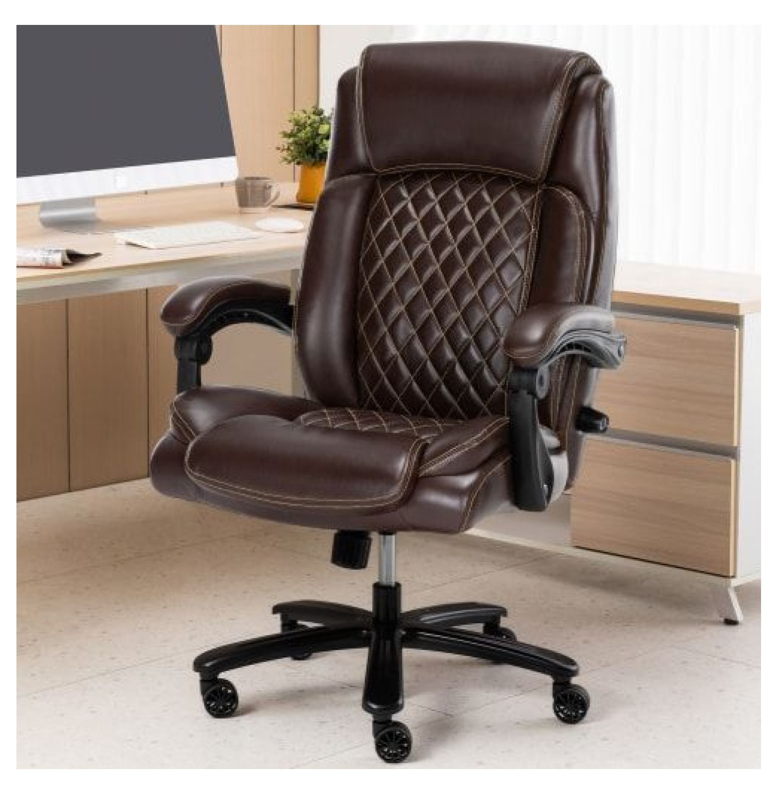 Executive Office Chair - 500lbs Heavy Duty Office Chair, Wide Seat ...