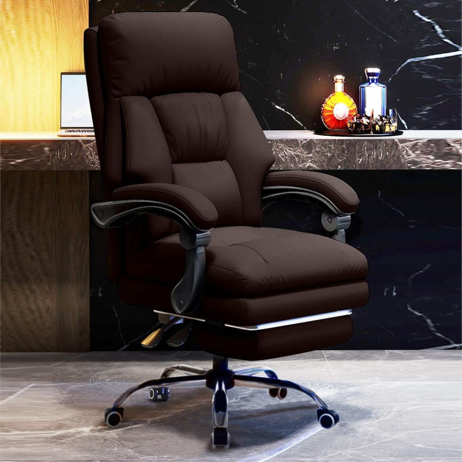 Executive Office Chair Comfortable Desk Chairs with Foot Rest High Back Computer Gaming Chairs ...
