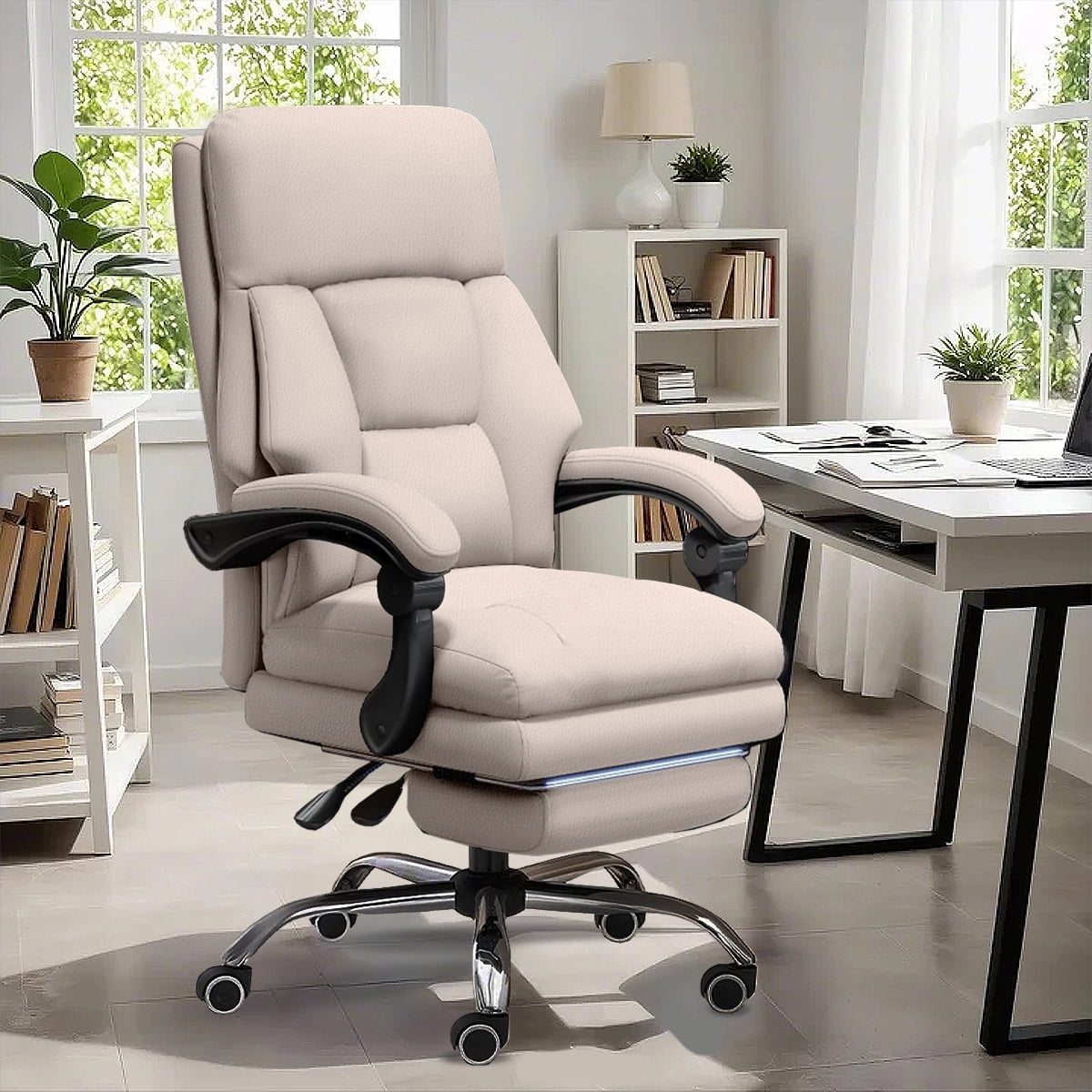 Executive Office Chair Comfortable Desk Chairs with Foot Rest High Back ...