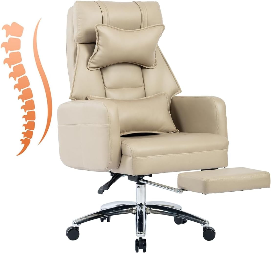 Executive Office Chair with Foot Rest,Big and Tall Reclining Office ...