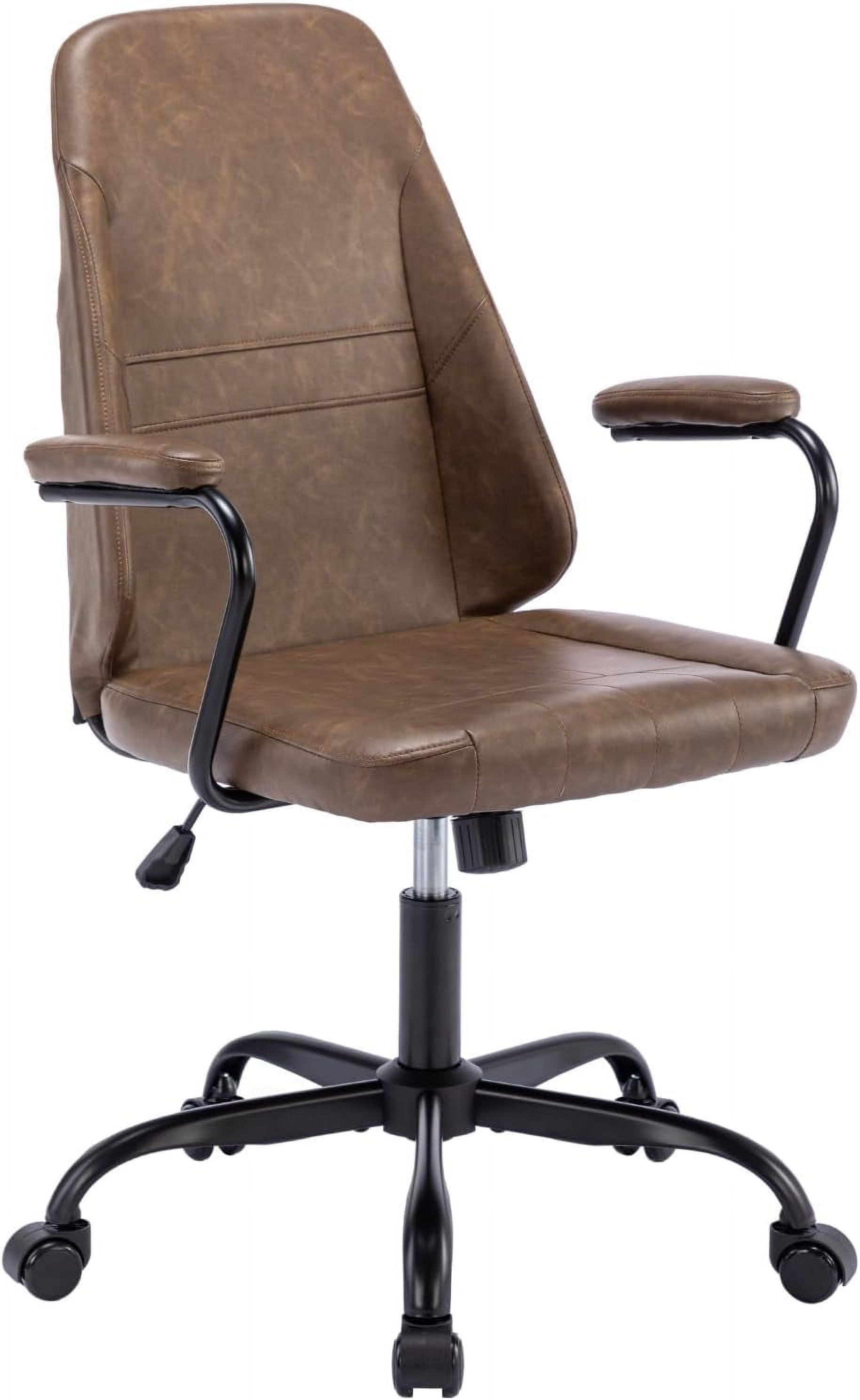 Executive Office Chair, Home Office Desk Chair, Mid Back Pu Leather ...