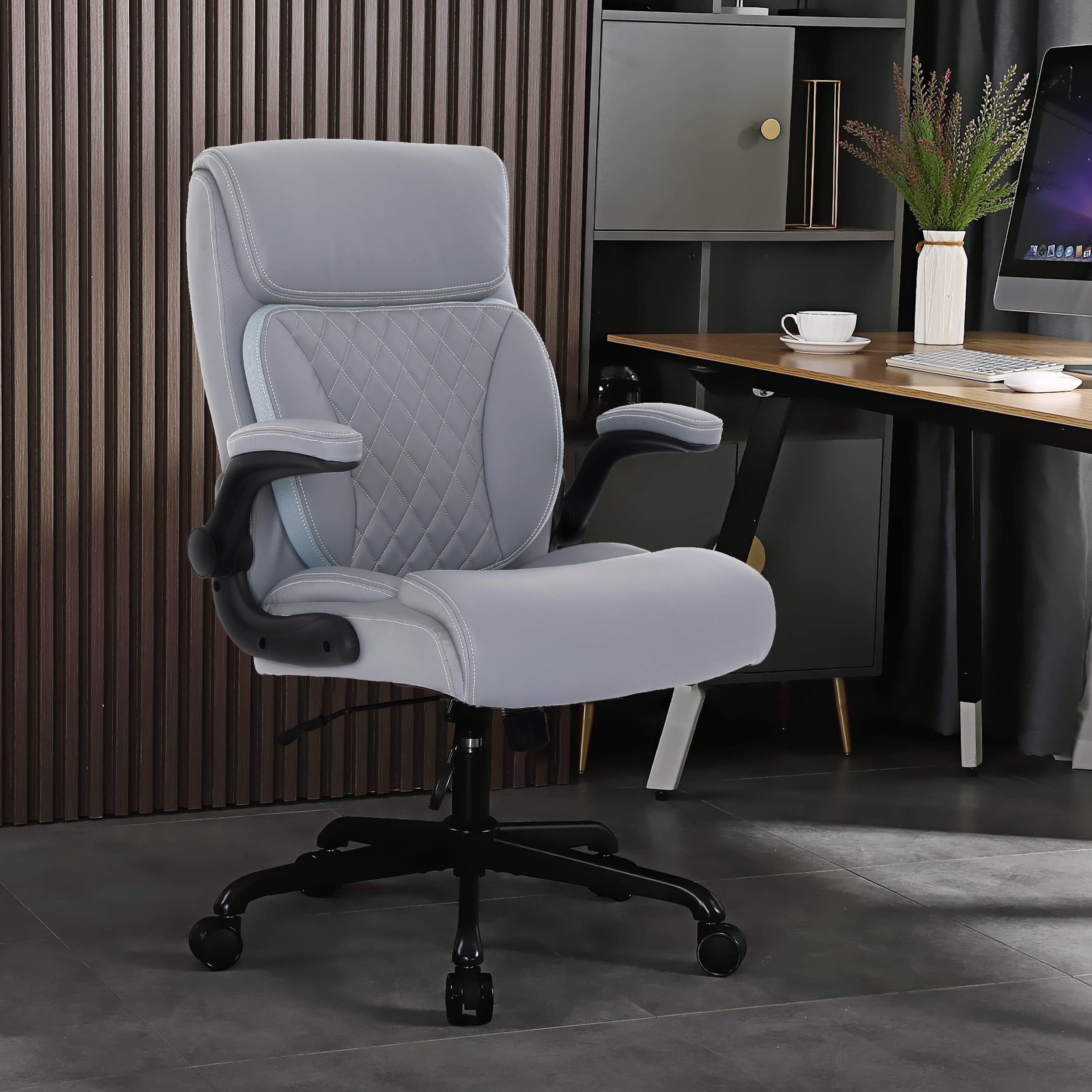 Executive Office Chair,PU Leather Computer Chair with Lumbar Support ...