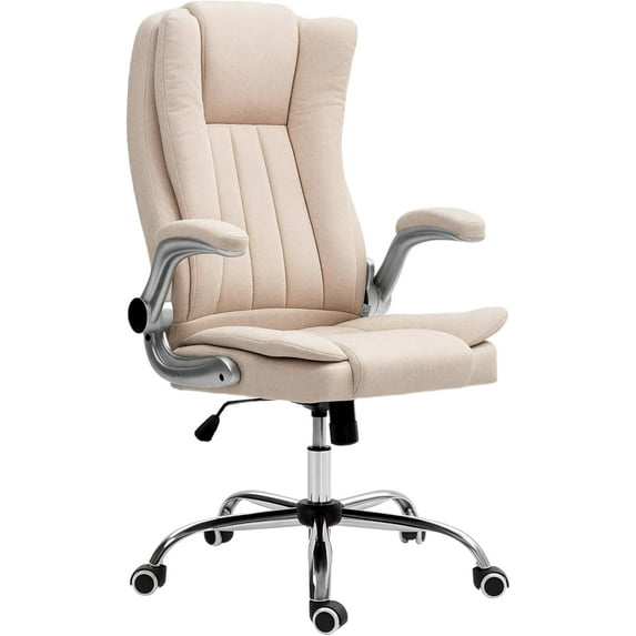 Executive Office Chair with Padded Flip-up Arms, Microfiber High Back ...