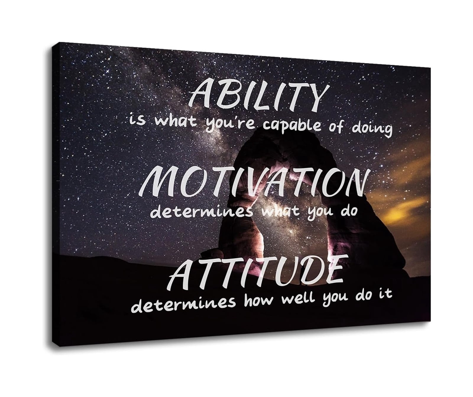 Executive Office Decor, Ability Attitude Motivation Gold Foil Canvas ...