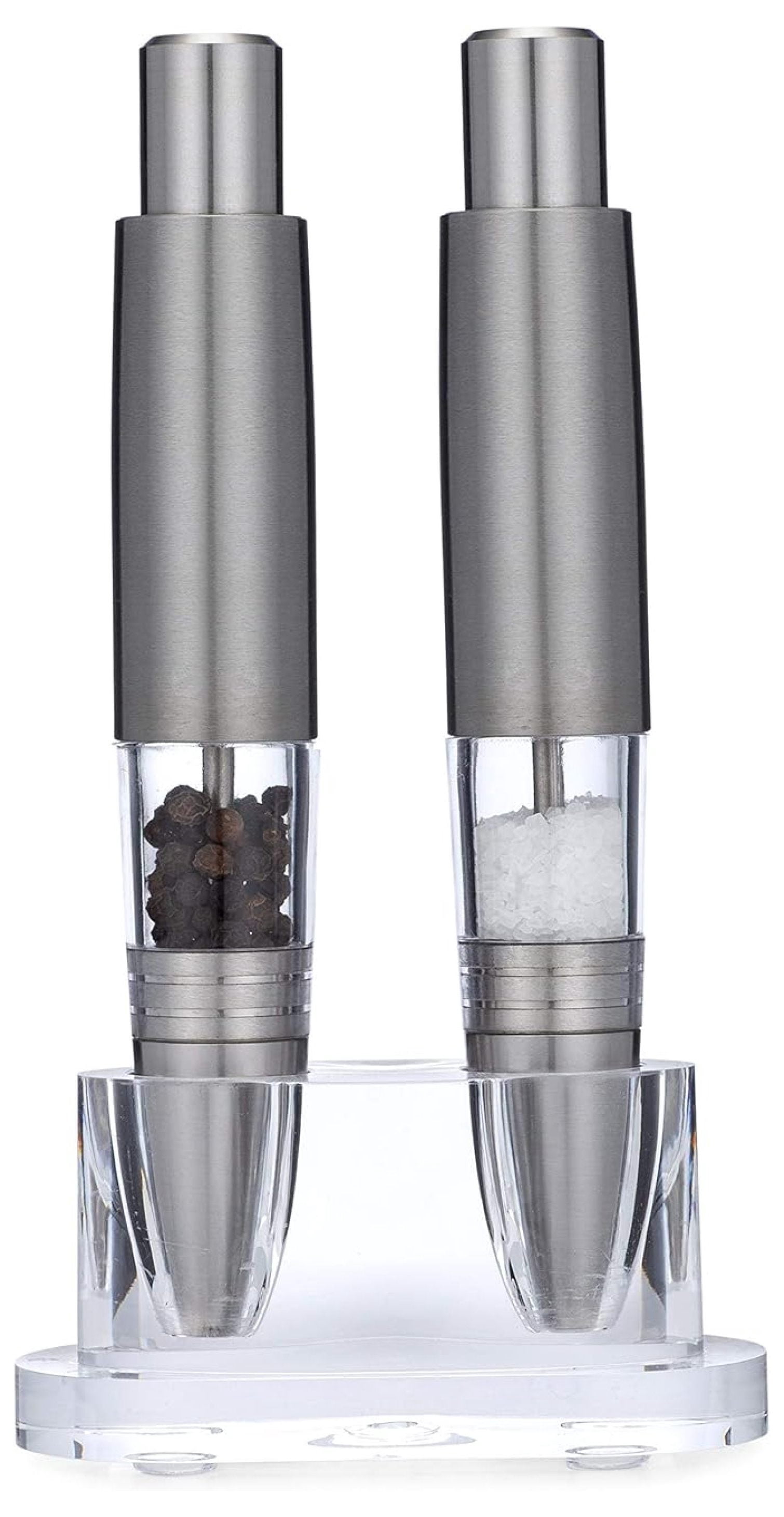 Executive Pen Salt and Pepper Grinder Set, Refillable Modern Thumb ...