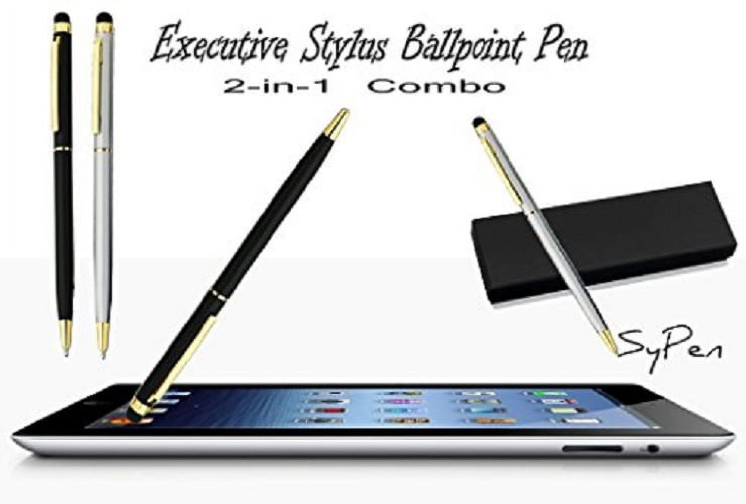Executive Slim Line Ultra Ballpoint Stylus Set: Black & Silver,Gold ...