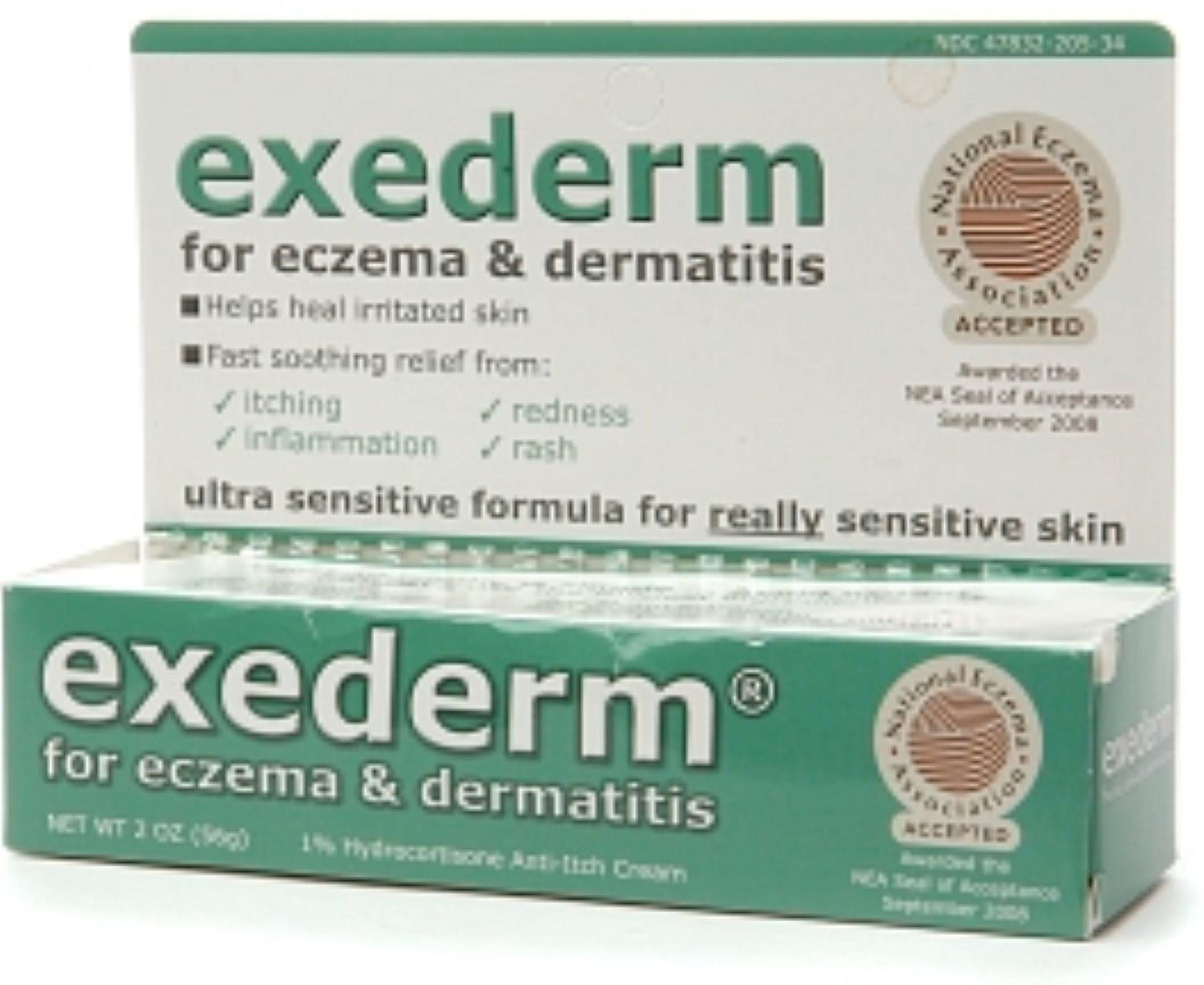 Exederm Flare Control Cream for Eczema & Dermatitis 2 oz (Pack of 4 ...