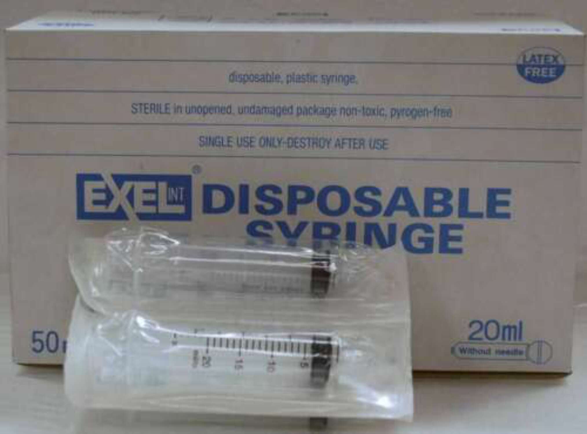 Exel Syringe with cap, 20cc, Luer Lock, 50/BOX - Walmart.com
