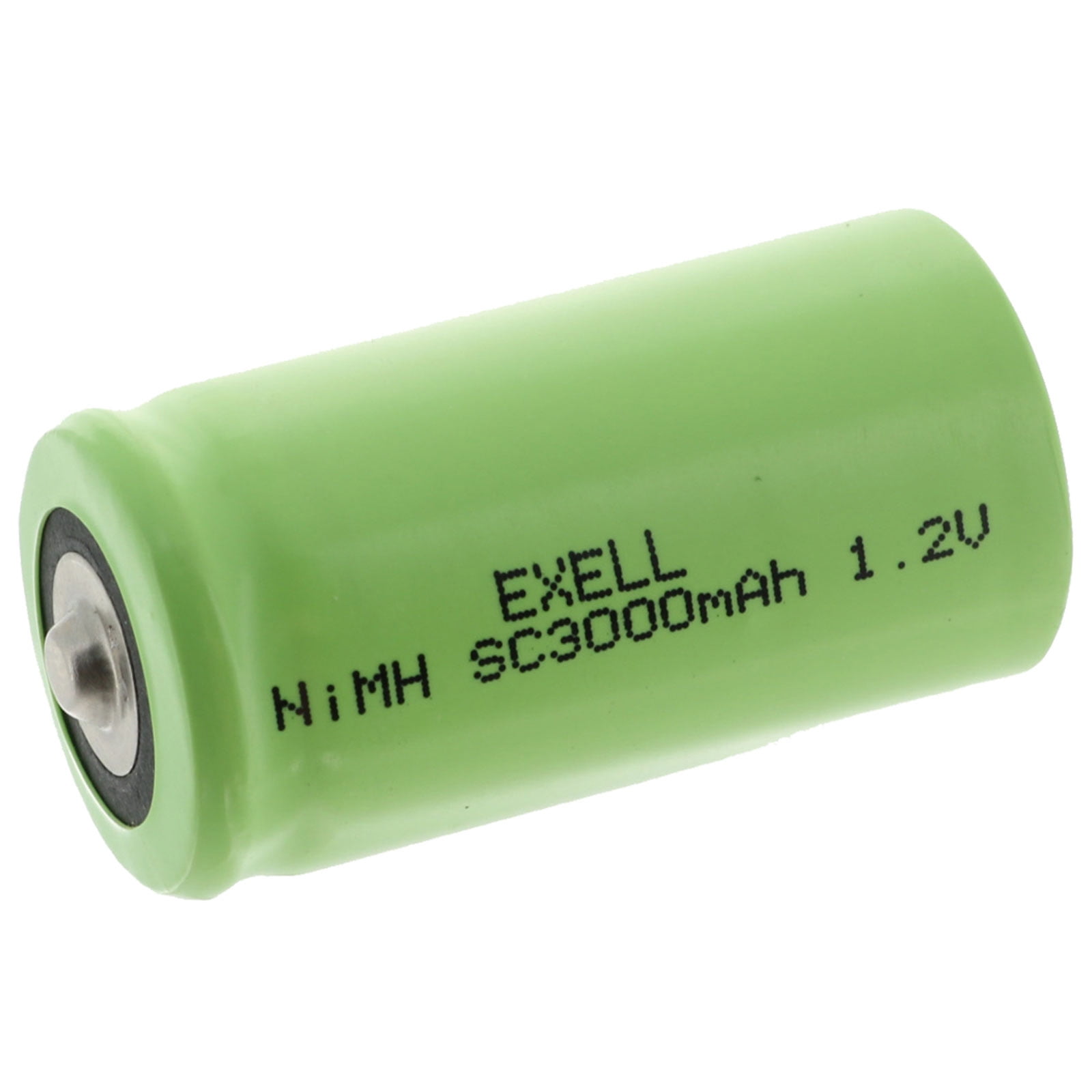 Exell 1.2V 3000mAh NiMH SubC Size Rechargeable Button Top Battery ...