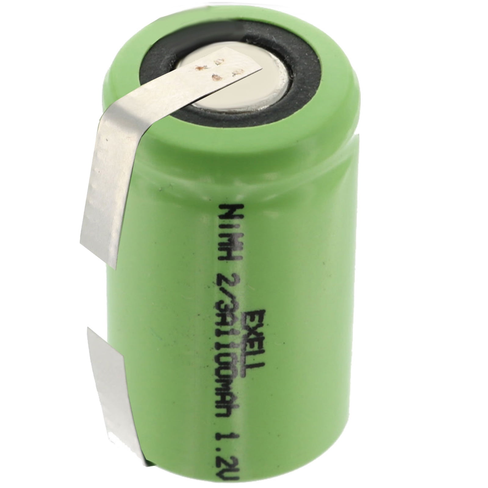 Exell 2/3A Size 1.2V 1100mAh NiMH Rechargeable Battery w/ Tabs ...
