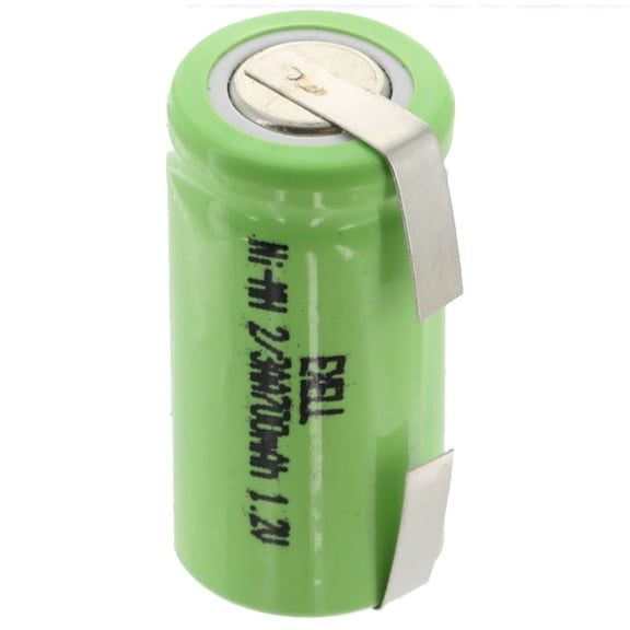 2x Exell 2/3A Size 1.2V 700mAh NiCD Rechargeable Batteries with Tabs ...