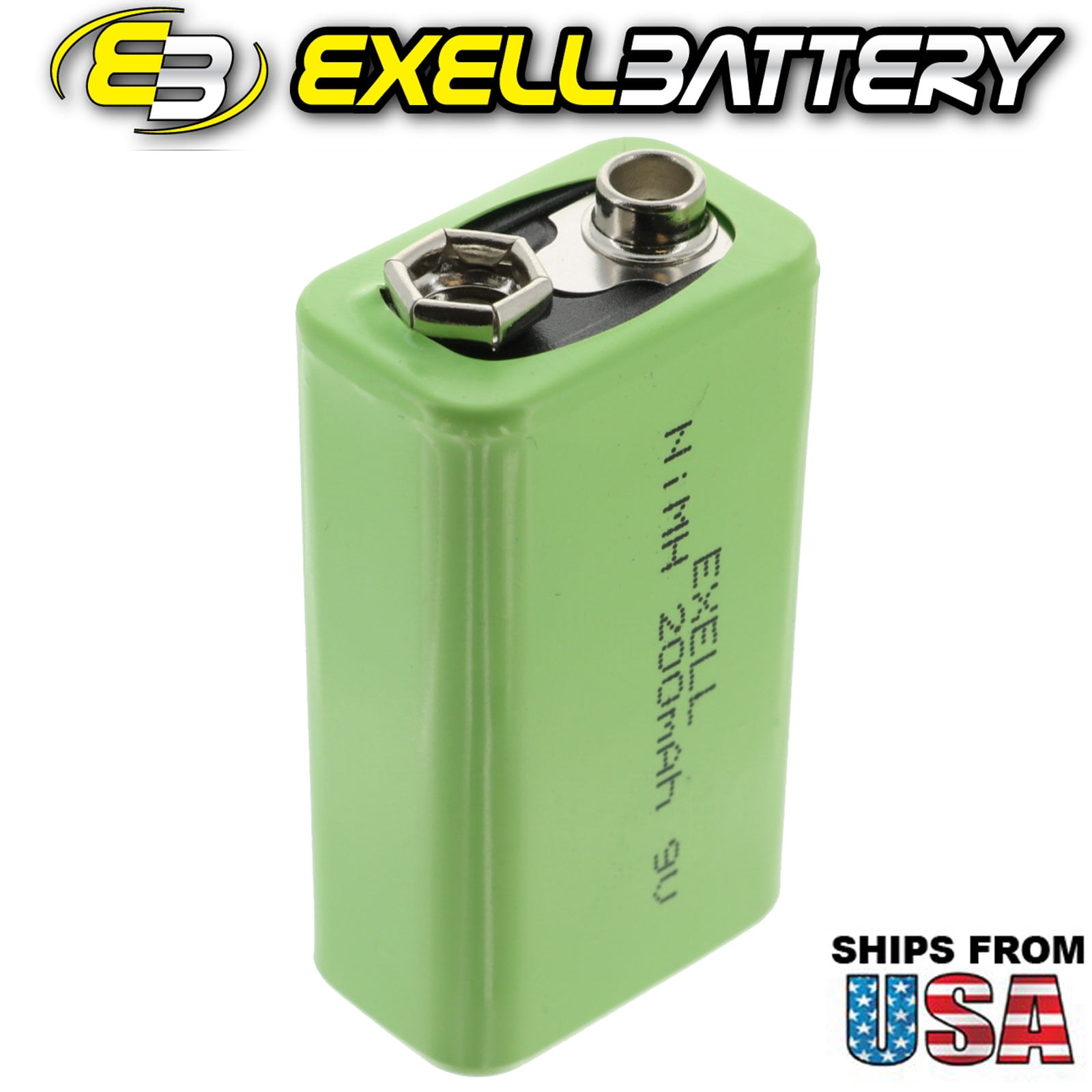 Exell 9V 200mAh NiMH Rechargeable Consumer Top Battery - Walmart.com