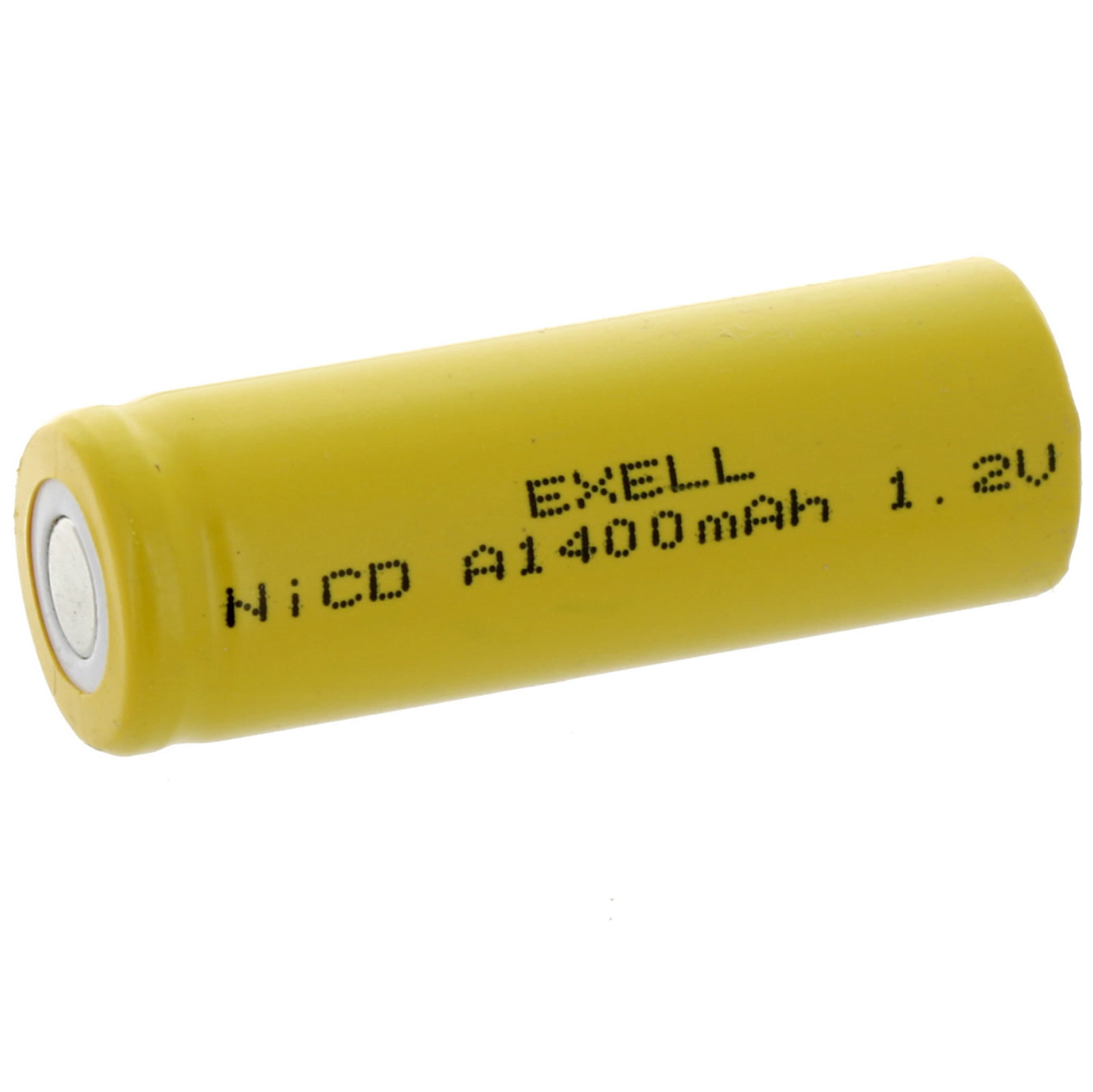 Exell A Size 1.2V 1400mAh NiCD Flat Top Rechargeable Battery - Walmart.com