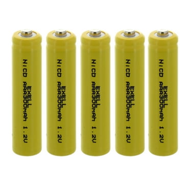 Exell 1.2V 1400mAh NiCD A Rechargeable Battery Flat Top Cell - Walmart.com
