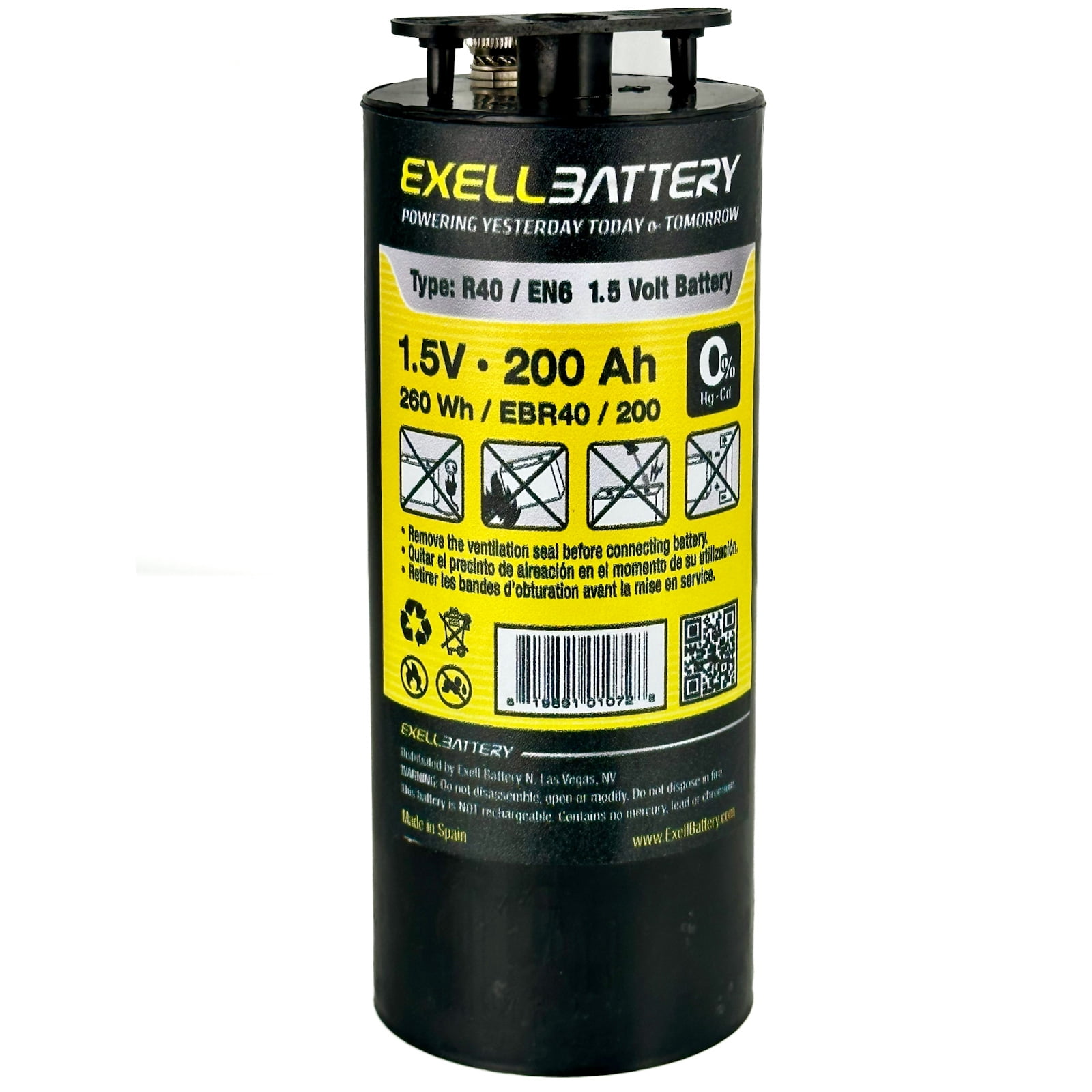 Exell Battery EBR40 Type R40 1.5V Battery EN6, HO40, 906AC, Ignitor - Walmart.com