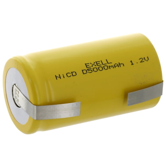 Exell D Size 1.2V 5000mAh NiCD Rechargeable Battery with Tabs - Walmart.com