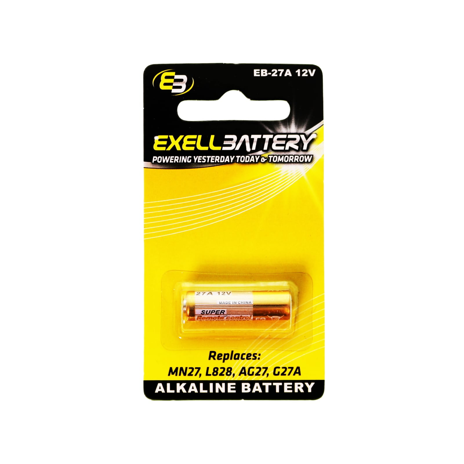 Exell EB-27A Alkaline 12V Battery Compatible with MN27 L828 AG27 G27 ...