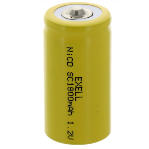 Exell SubC 1.2V 2000mAh NiCD Button Top Rechargeable Battery - Walmart.com