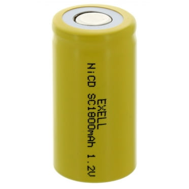 Exell 1.2V 1400mAh NiCD A Rechargeable Battery Flat Top Cell - Walmart.com