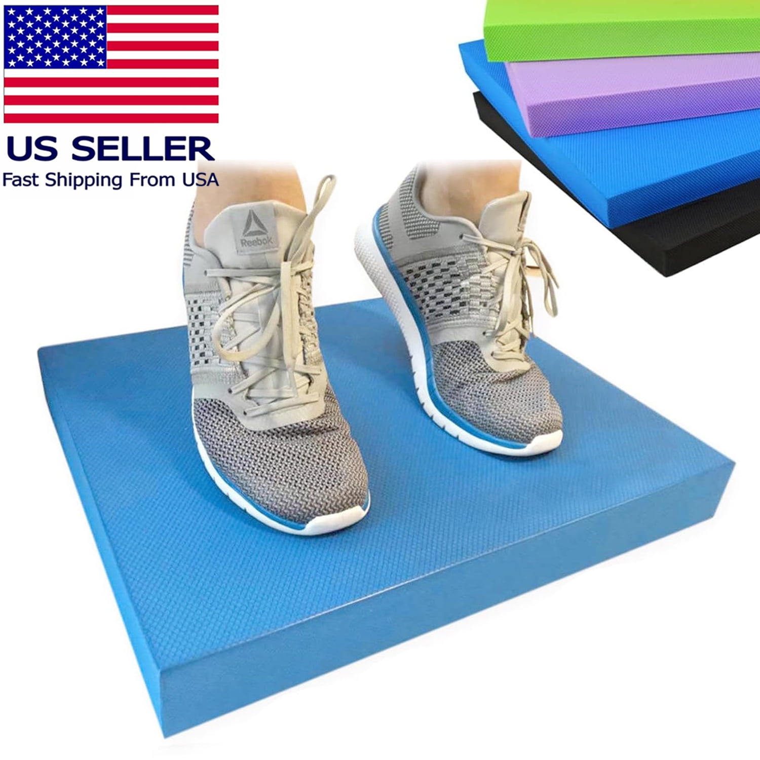 Exercise Balance Pad – Cushioned Non-Slip Foam Mat & Knee Pad, Vibrant ...