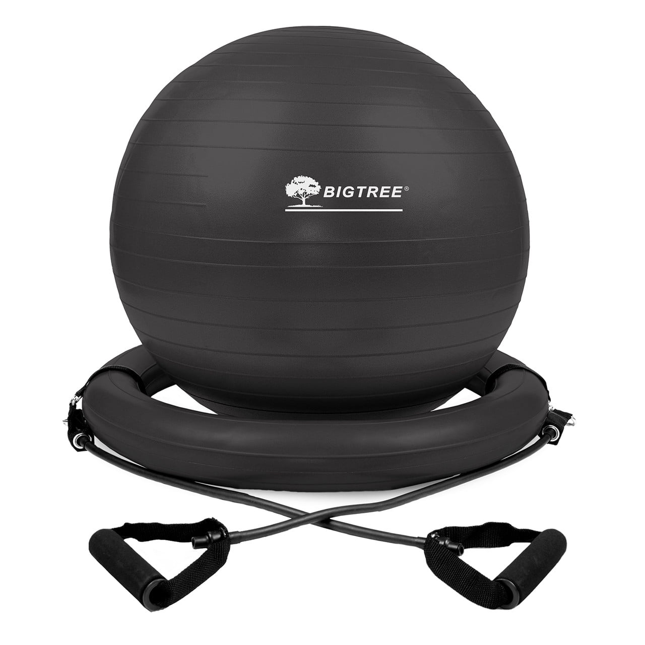 KAHOO 65'' Anti-Burst Inflatable Exercise Ball for Yoga, Black ...
