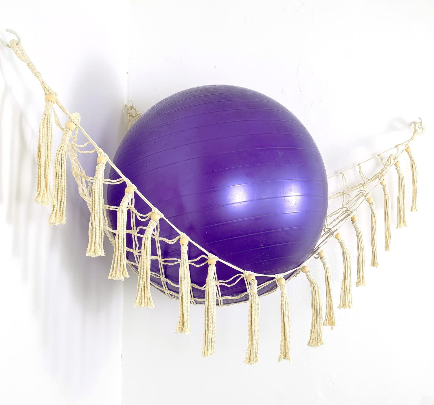 Corner Hammock Yoga Ball Holder - Fitness Ball Rack for Gym, Stability ...