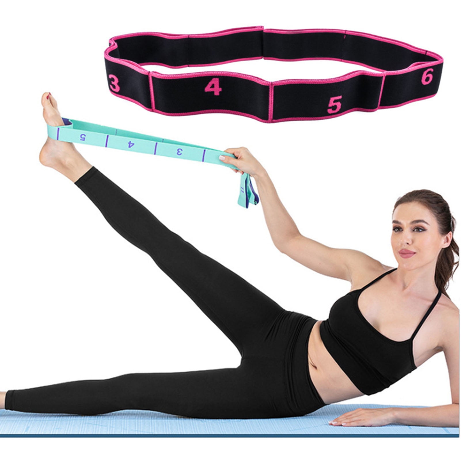 Exercise Band Yoga Stretching Strap Wear Resistant Multiple Loop Design ...