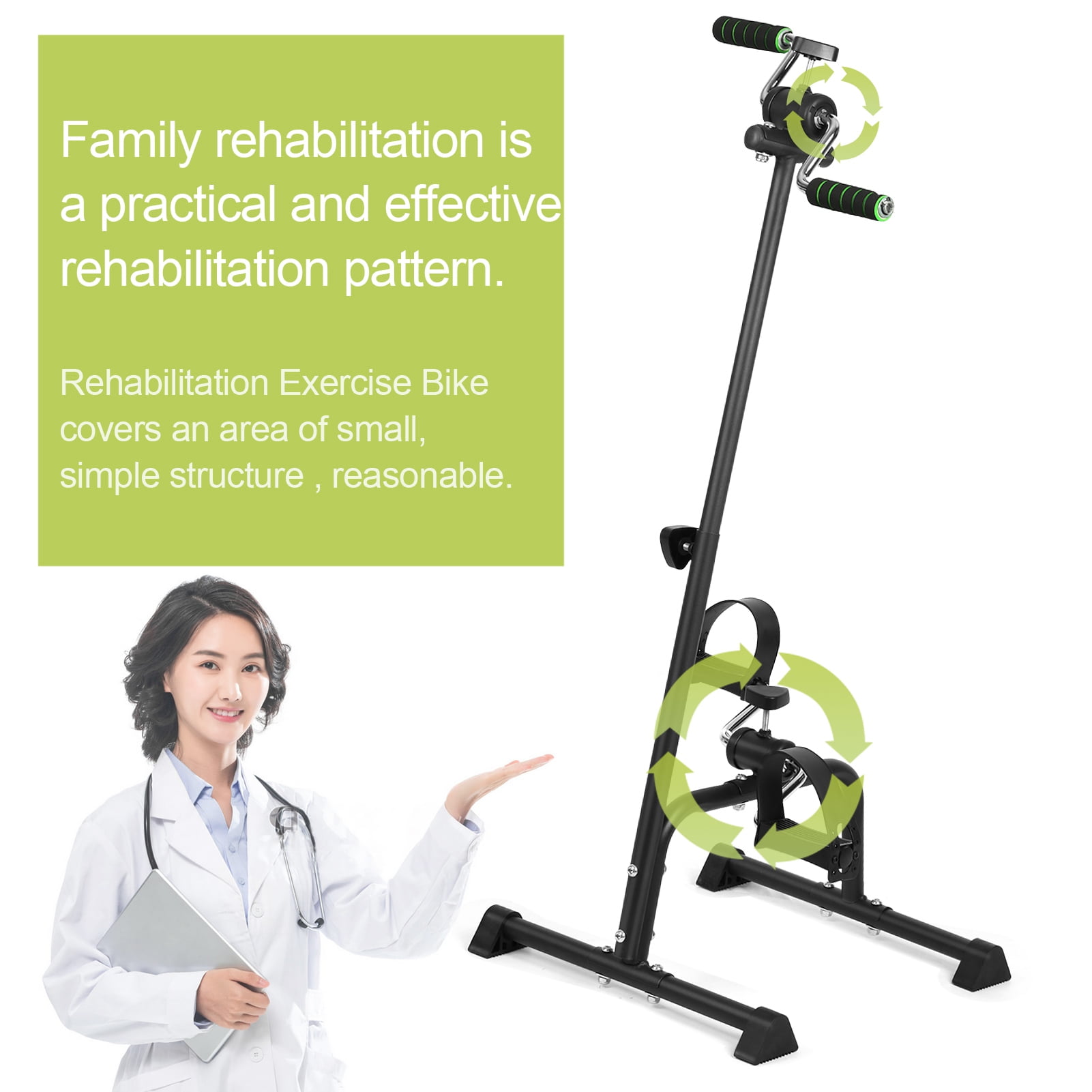 Exercise Bike, Adjustable Pedal Exerciser Hand Arm Leg Peddler Indoor ...