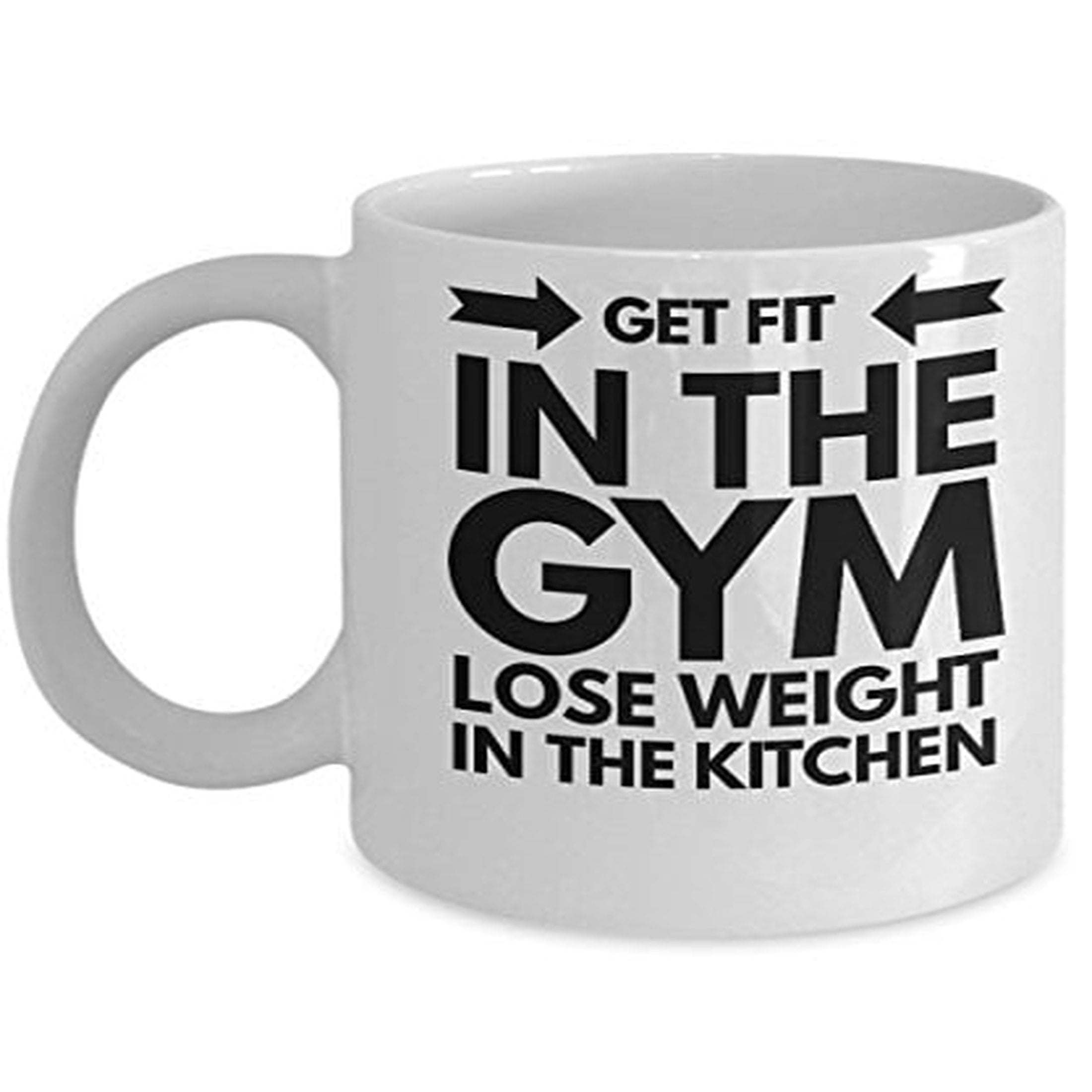 Exercise 11 oz Coffee Mug - Get Fit In The Gym White Ceramic Gift ...