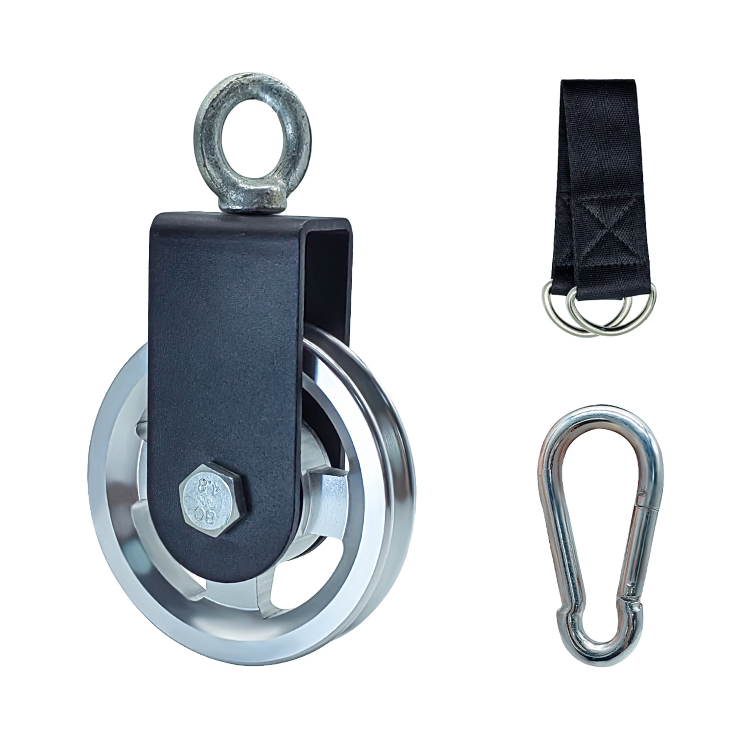 Exercise Equipment Cable Pulley with Hanging Strap and Carabiner, 3 ...